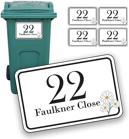 Personalised Wheelie Bin Stickers Road Dustbin Custom Name Number ...