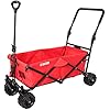 Amazon.com : Red Wide Wheel Wagon All Terrain Folding Collapsible ...
