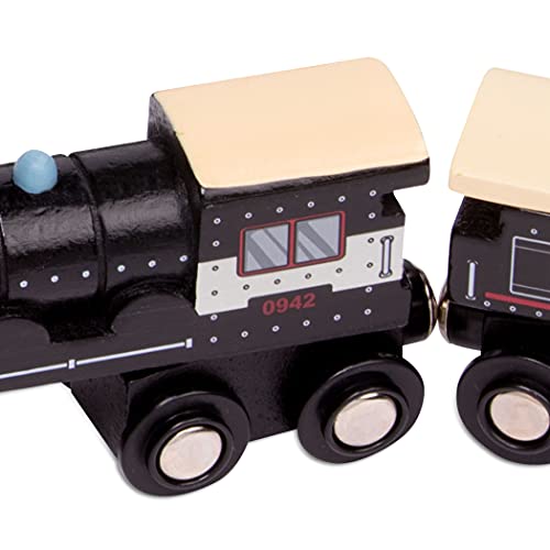 Battat – Classic Magnetic Wooden Trains – 6 Pieces Wooden Railroad Set ...