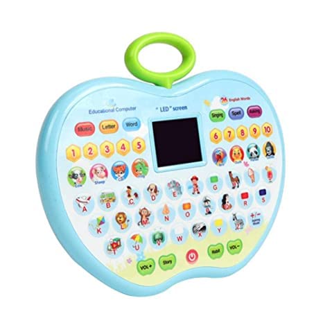 Apple Shape Educational Mini Computer Laptop Toy for Kids LED Display ...