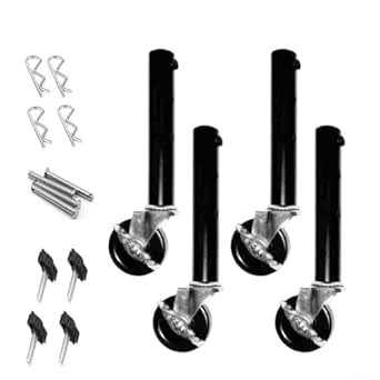 Amazon.com: 4 Pack Metal Table Leg Caster Extender Set with Wheels ...