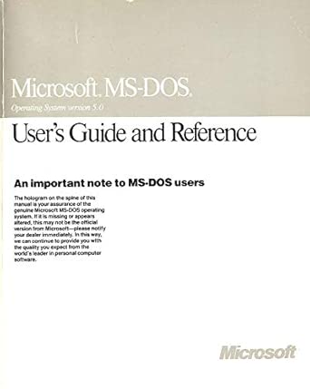 Microsoft MS-DOS 5.0 User's Guide & Reference: Amazon.co.uk: Books