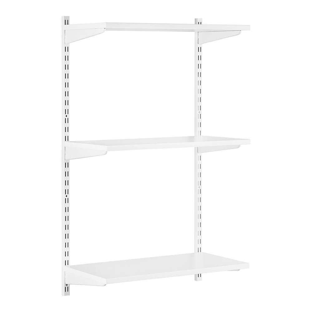 Shopfitting Warehouse White Adjustable Wall Shelving Kit - 2 x 1000 mm ...