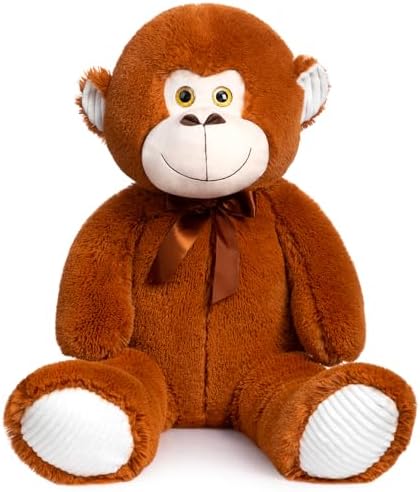 BEJOY XXL Large Monkey Teddy Plush, Monkey Soft Toys with 3D Golden ...