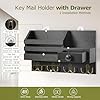 Amazon.com: HOMEBROS Key Holder Wall Mount, Wooden Adhesive Mail and ...