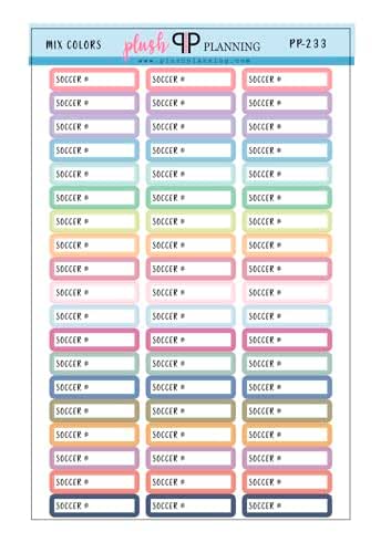 Amazon.com: Soccer Label Tracker Planner Stickers, Soccer Practice ...