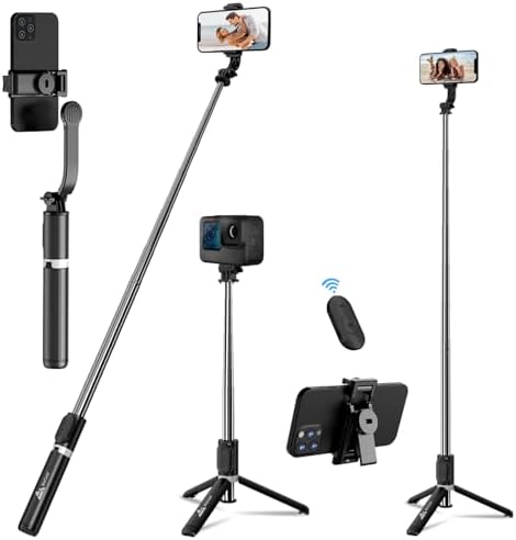 Amazon Basics Selfie Stick | 180 cm Extendable with Handheld Stabilizer ...