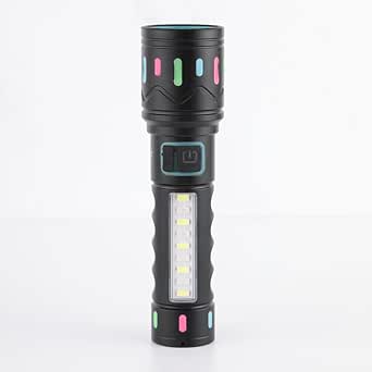 MZ M981 (Rechargeable LED Metal Torch) Zoomable with 5 Modes Flashlight ...