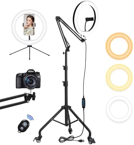 Amazon.com: Yoobao 12" Ring Light with 81" Tripod Stand Folded Arm ...
