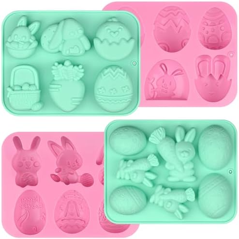 Amazon.com: Easter Egg Silicone Bunny Silicon Molds for Chocolate 4 ...