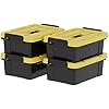 Amazon.com: Cetomo 16Qt*4 Plastic Storage Bins, Tote Storage Box with ...