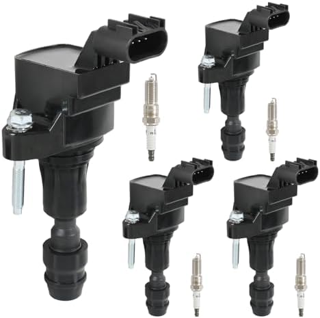 Amazon.com: RADHLBNIU UF491 4 ignition coils with 4 iridium Spark Plugs ...