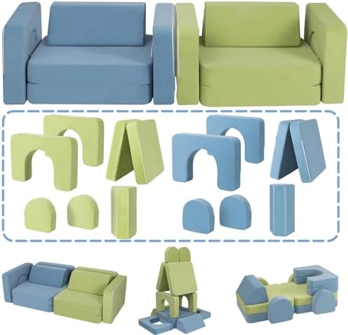 Amazon.com: Erament 18PCS Modular Kids Play Couch - Junlge Theme ...