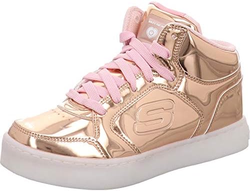 Gold Energy Lights Shoes Metallic Silver High Top Light Up Skechers