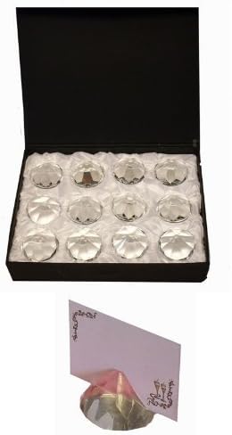 Crystal Diamond 50mm Place Card Holder 12/Pack (N38594) : Amazon.co.uk ...