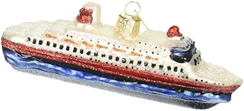 Amazon.com: Old World Christmas Cruise Ship Glass Blown Ornament for ...