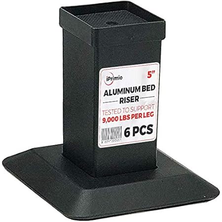 Amazon.com: iPrimio Aluminum Bed Risers - Heavy Duty Metal, 5 Inch Lift ...
