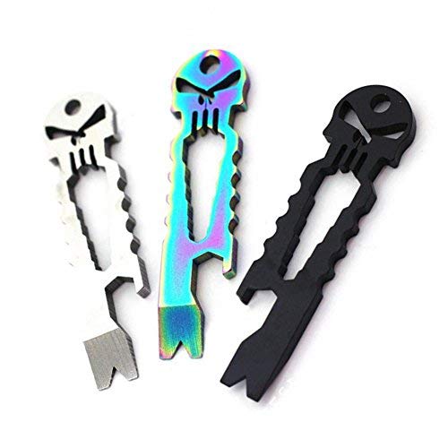 Pomrone Edelstahl EDC Multi-Purpose Skeleton Crowbar Schlüsselanhänger ...
