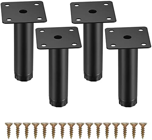 QWORK® 4 Pack Adjustable Furniture feet, Aluminum Alloy Furniture Legs ...