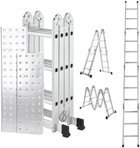 3.46m Heavy Duty Lightweight Aluminium Folding and Ladders Extendable ...