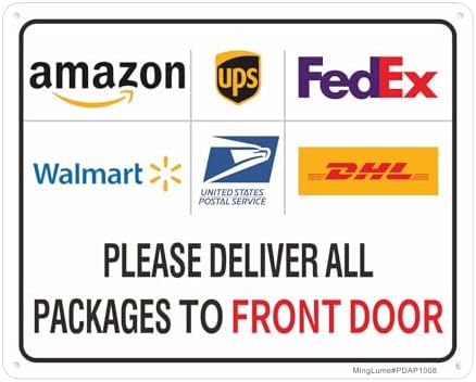 Amazon.com: Package Delivery Sign - Deliver All Packages To Front Door ...
