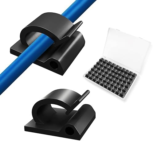 Amazon.com: Xuuza Cable Clips Black 80-Pack, Cord Organizer Cable ...