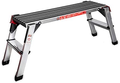 Giantex Aluminum Platform Non-Slip Folding Work Bench Drywall Stool ...