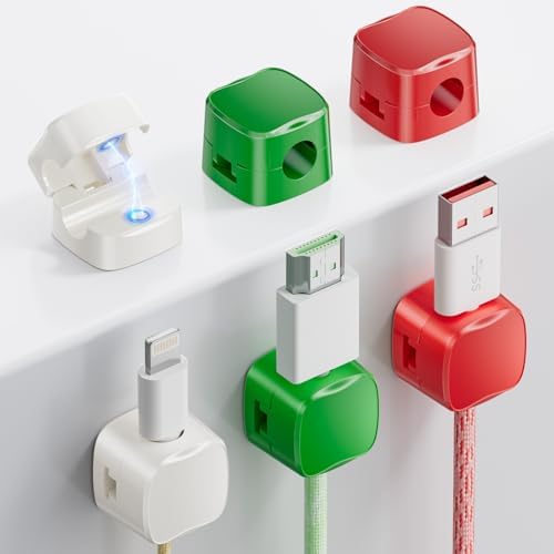 Amazon.com: gliship 6-Pack Magnetic Cable Clips - Cell Phone Cord ...