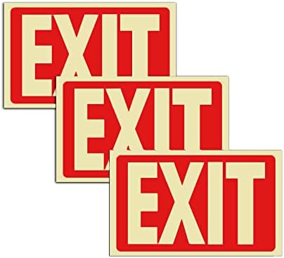 Amazon.com: Exit Stickers. 10"×7"Fluorescent Sticker, Waterproof and ...