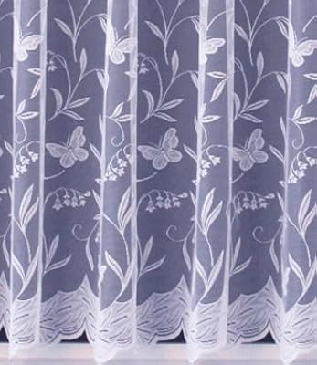 John Aird Scroll Design Net Curtain - Sold By The Metre - (Drop: 45 ...