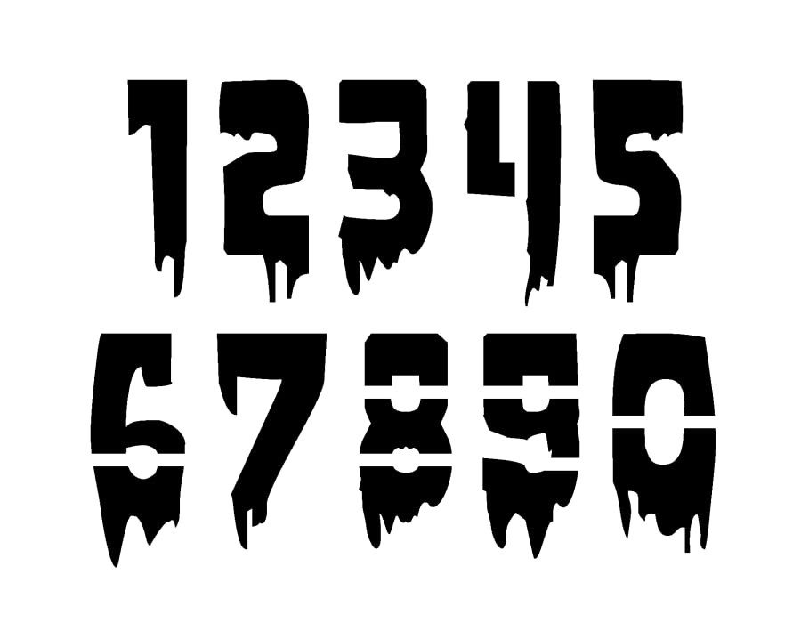 Amazon.com: DRIPPING BLOOD Numbers Stencil - 3 Inch Gothic Vampire ...