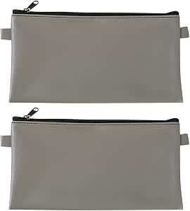 Amazon.com: 2 Pcs PU Leather Money Bags Waterproof Cash Pouches ...