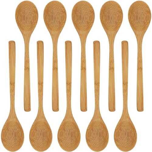 Amazon.com | BambooMN 8" Reusable Solid Bamboo Deluxe Dinner Spoon ...