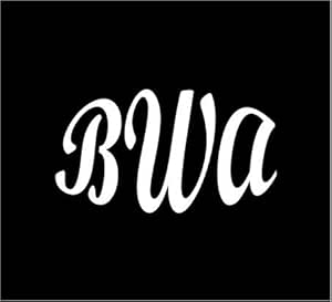 Amazon.com - 6" White Monogram 3 Letters BWA Initials Bold Font Script ...