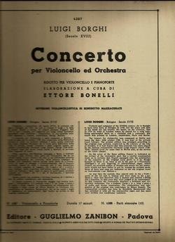 Luigi Borghi Concerto Violoncello & Orchestra: Luigi Borghi, Reduction ...