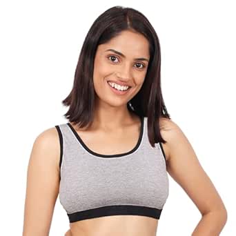 Buy DChica Sports Bra for Women's, Cotton Non Padded Full Coverage, Non ...