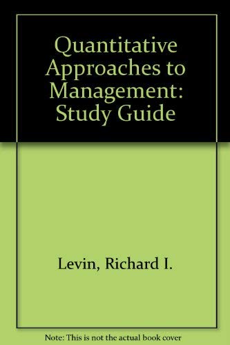 Quantitative Approaches to Management: Richard I. Levin: 9780070374881 ...