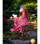 Amazon.com: Tiejiajiang Garden Flamingo Statue with Solar Lantern ...