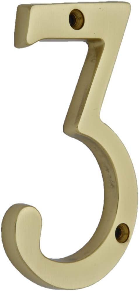 Amazon.com: QCAA Traditional Heavy Solid Brass House Number 4, 4 ...
