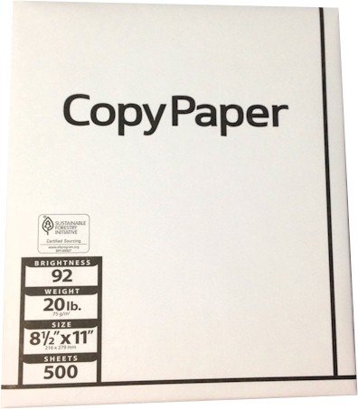 Copy Printer Paper, 1 Ream, 500 Pages, Brightness 92, 20 Lb, 8 1/2" X ...