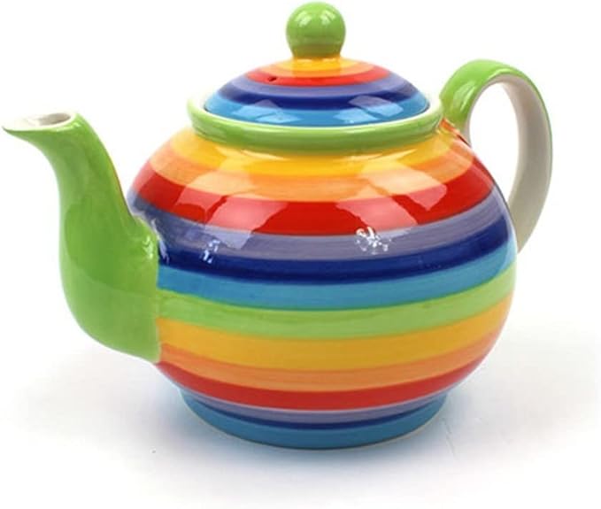 Windhorse Rainbow Stripe Large Teapot 1 Litre Holds 4 Cups : Amazon.co ...