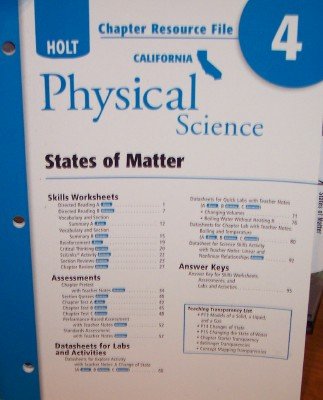 Crf Ch #4 Holt California Sci 2007 Phys (Holt Science & Technology ...