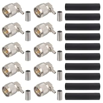 Amazon.com: MOOKEERF RG58 UHF PL-259 Connector - UHF Right Angle 90 Degree Coax Adapter L Shape ...