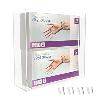 B1bee Acrylic Glove Box Holder, Wall-Mounted Glove Dispenser, Floating ...