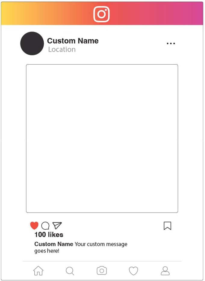 Amazon.com: Vispronet Custom Instagram Selfie Frame – 34in x 47in ...