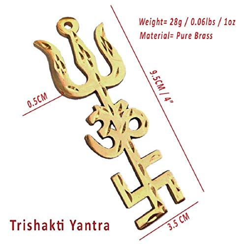 Numeroastro Trishakti (Swastik,Om,Trishul) Yantra For Good Luck (9.5 ...