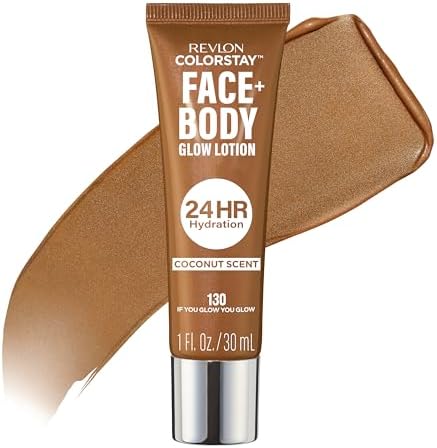 Amazon.com : Revlon ColorStay Face & Body Glow Lotion, Hydrating Glow ...