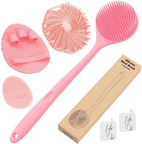 Amazon.com : Manmihealth Silicone Back Scrubber & Soft Bath Glove Set 4 ...