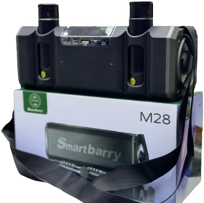 Smart berry M28 Portable Karaoke Machine Wireless Bluetooth Speaker With two Microphones (Black ...