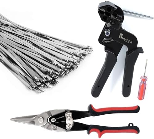 Amazon.com: Metal Zip Ties & Aviation Tin Snips & Metal Zip Ties Tool ...